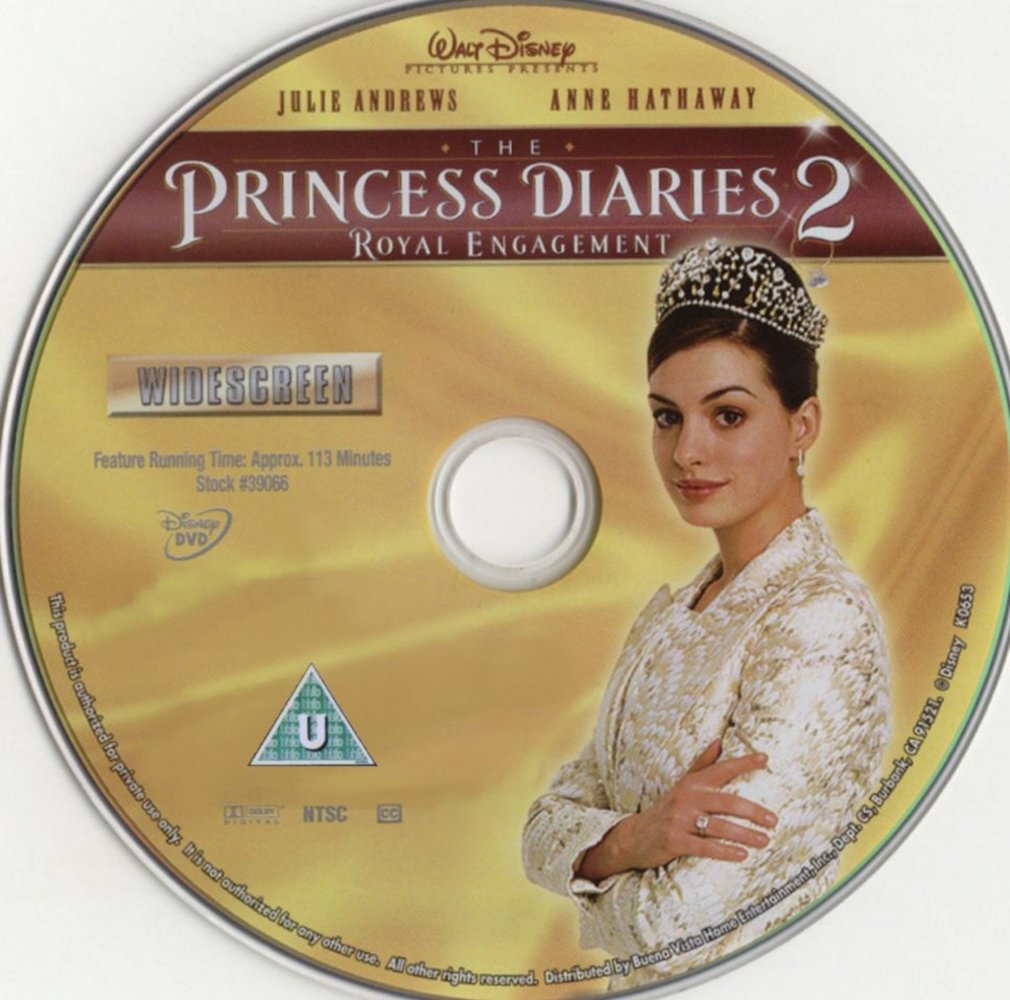 DVD Lables: The Princess Diaries 1 and 2